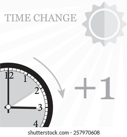 Time Change One Hour Forward Stock Vector (Royalty Free) 257970614 ...