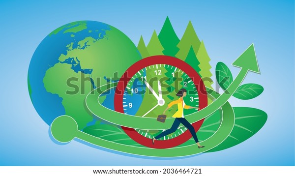 Time Change Green Road Vector Illustration Stock Vector (Royalty Free ...
