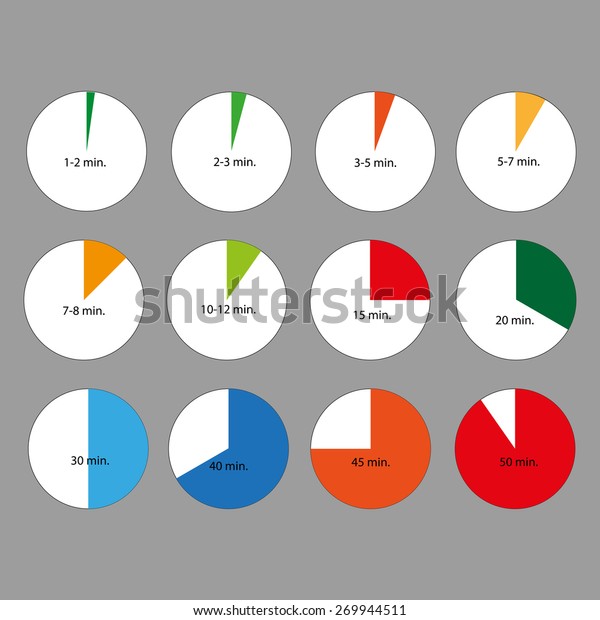 Time Circle Icons Clocks Color Segment Stock Vector (Royalty Free ...