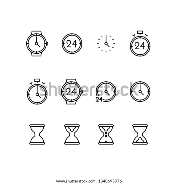 Time Clock Golden Ratio Line Icons Stock Vector (Royalty Free ...