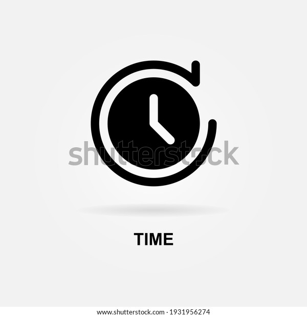 Time Clock History Icon Solid Style Stock Vector (Royalty Free ...