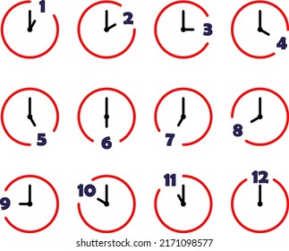 Time Clock Line Icons Watch Time Stock Vector (Royalty Free) 2171098577 ...