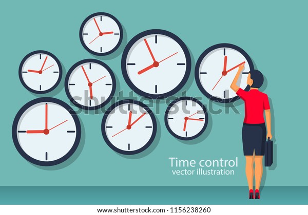 Time Control Concept Organization Process Vector Stock Vector (Royalty ...