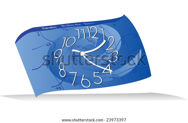 Time Flies Illustration Clock Calendar Seemingly Stock Vector (Royalty ...