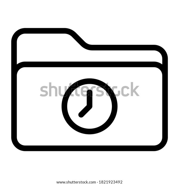 Time Folder Icon Outline Style Suitable Stock Vector (Royalty Free ...