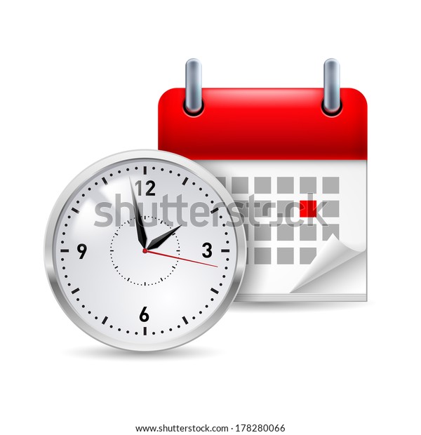 Time Icon Calendar Clock Front Stock Vector (Royalty Free) 178280066 ...