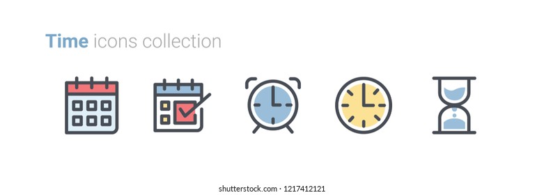Time Icons Collection Stock Vector (Royalty Free) 1217412121 | Shutterstock
