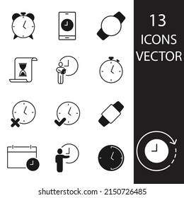 Time Icons Set Time Pack Symbol Stock Vector (Royalty Free) 2150726485 ...