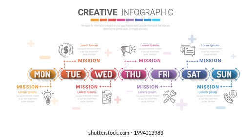 Time Line Timeline Business 7 Day Stock Vector (Royalty Free ...