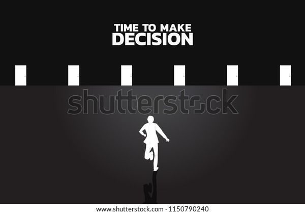 Time Make Decision Business Direction Silhouette Stock Vector (Royalty ...
