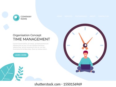 Time Management Banner Poster Concept Vector Stock Vector (Royalty Free ...