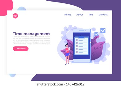 Time Management Concept Business Scheduling App Stock Vector (Royalty ...