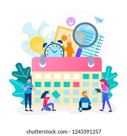 Time Management Concept Team Work Office Stock Vector (Royalty Free ...