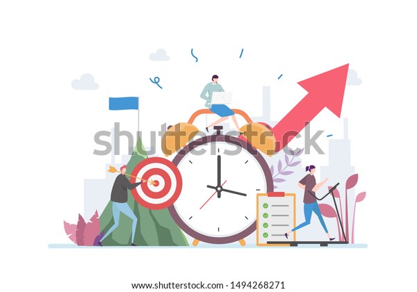 Time Management Discipline Vector Illustration Concept Stock Vector ...