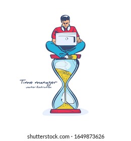 Time Management Drawing Sketch Control Vector Stock Vector (Royalty ...