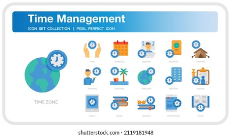 Time Management Icons Set Ui Pixel Stock Vector (Royalty Free ...