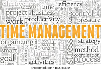 Time Management Vector Illustration Word Cloud Stock Vector (Royalty ...