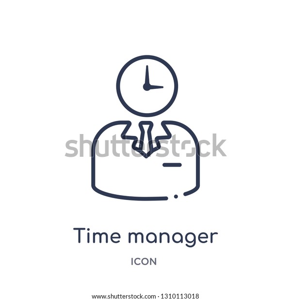 Time Manager Icon Time Management Outline Stock Vector (Royalty Free ...