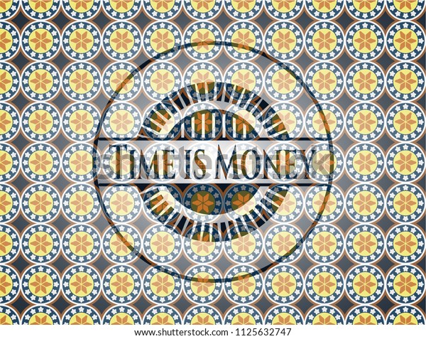 Time Money Arabic Emblem Arabesque Decoration Stock Vector (Royalty ...