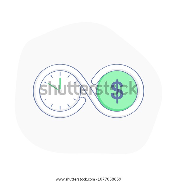 Time Money Connection Clock Time Dollar Stock Vector (Royalty Free ...