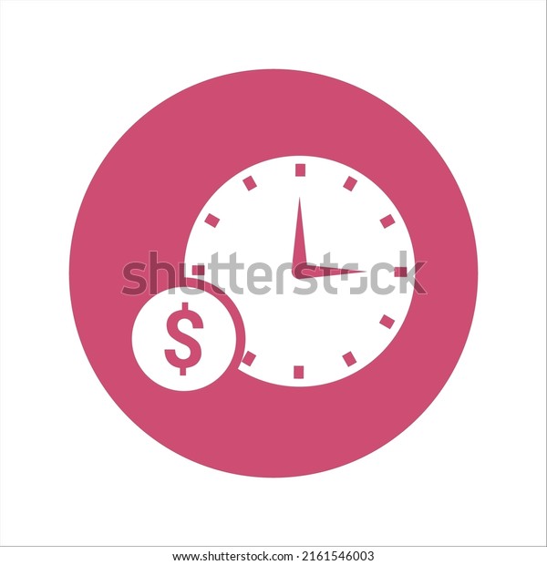 Time Money Icon Rounded Vector Stock Vector (Royalty Free) 2161546003 ...