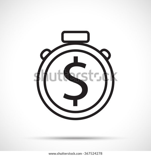 Time Money Icon Timer Icon Black Stock Vector (Royalty Free) 367524278 ...