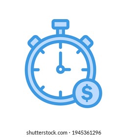 Time Money Icon Vector Illustration Blue Stock Vector (Royalty Free ...