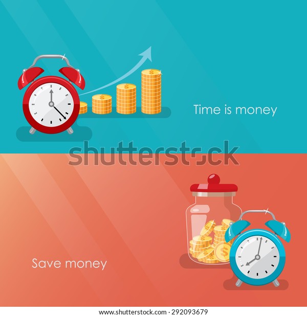 Time Money Save Money Concept Business Stock Vector (Royalty Free ...