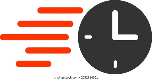 Time Movement Icon Flat Style Isolated Stock Vector (Royalty Free ...