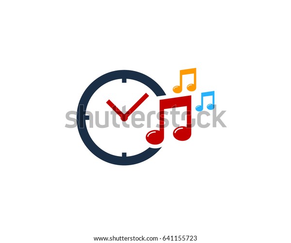 Time Music Icon Logo Design Element Stock Vector (Royalty Free ...