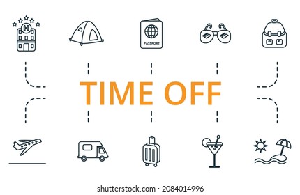 Time Off Icon Set Collection Simple Stock Vector (Royalty Free ...