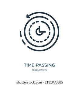 Time Passing Thin Line Icon Clock Stock Vector (Royalty Free ...