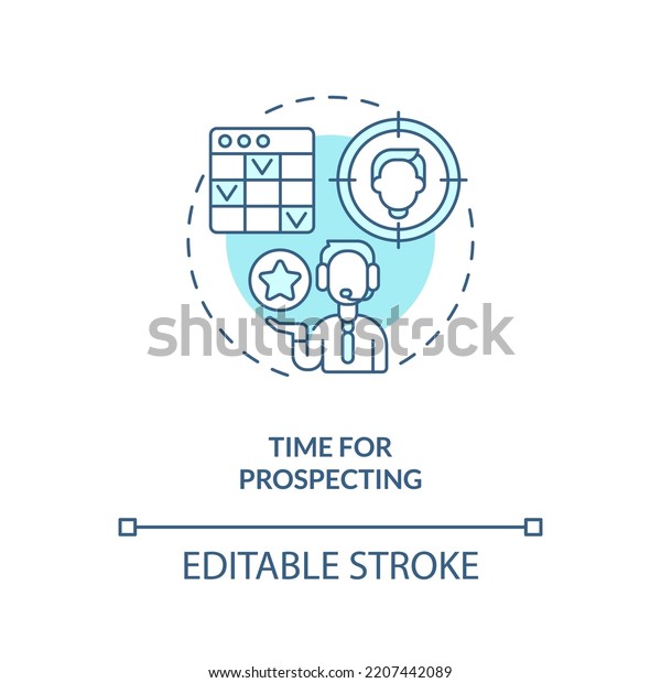 Time Prospecting Turquoise Concept Icon Cold Stock Vector (Royalty Free ...