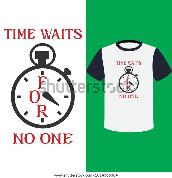 Time Quotes Time Waits No One Stock Vector (Royalty Free) 1814366384 ...