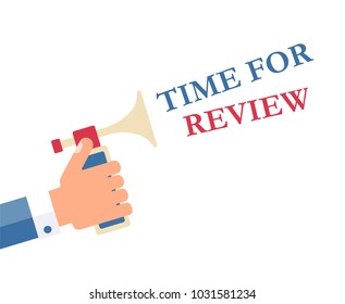 Time Review White Background Stock Vector (Royalty Free) 1031581234 ...