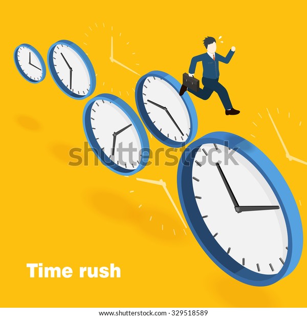 Time Rush Concept 3d Isometric Flat Stock Vector (Royalty Free ...