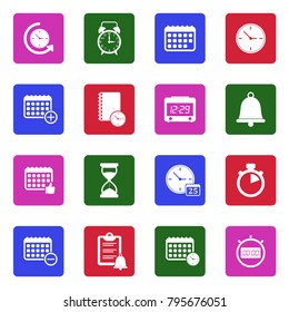 Time Schedule Icons White Flat Design Stock Vector (Royalty Free ...