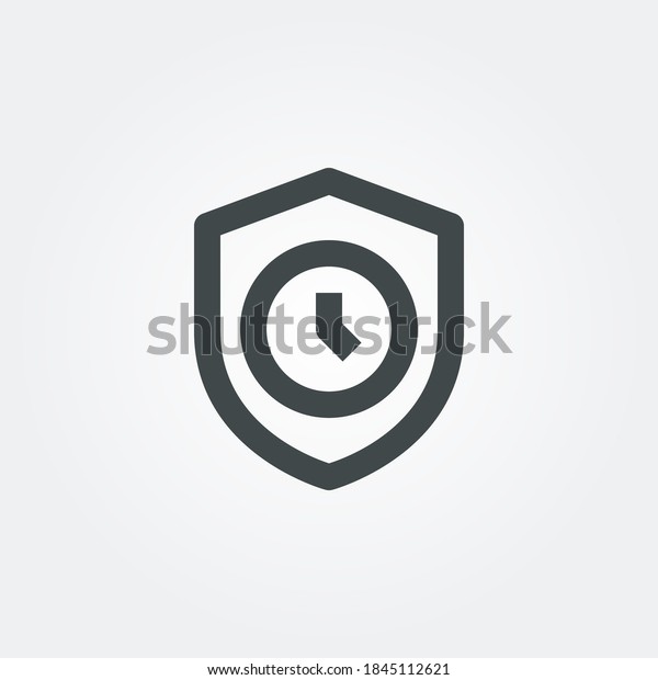 Time Shield Icon Symbol Isolated On Stock Vector (Royalty Free ...