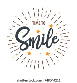 Time Smile Lettering Design Stock Vector (Royalty Free) 748044211 ...