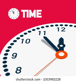 Time Symbol Analog Clock On Red Stock Vector (Royalty Free) 1053983228 ...