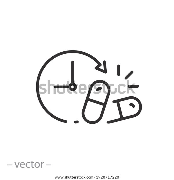 Time Taking Dose Medication Icon Hour Stock Vector (Royalty Free ...