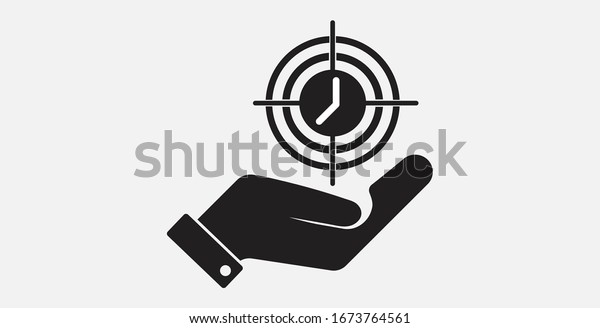 Time Target Icon Clock Target Hand Stock Vector (Royalty Free ...