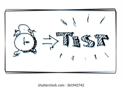 Time Test Creative Business Doodles Clock Stock Vector (Royalty Free ...