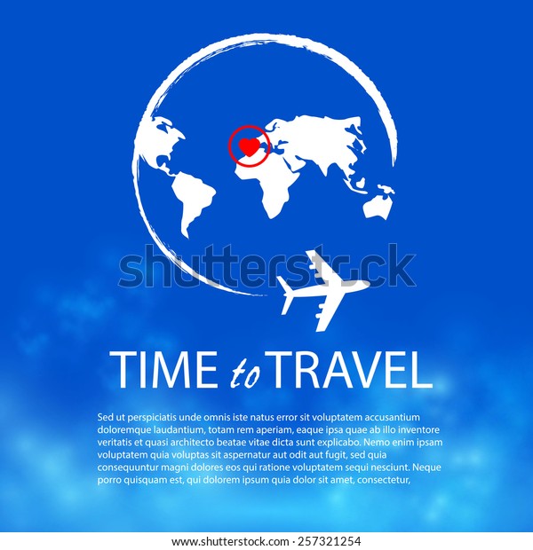 Time Travel Plane World Vector Illustration Stock Vector (Royalty Free ...