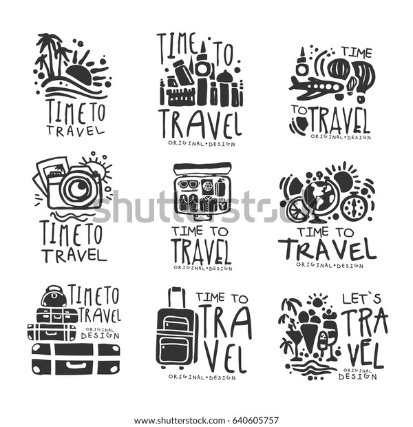Time Travel Set Label Design Summer Stock Vector (Royalty Free ...