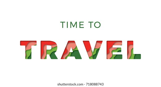 Time Travel Text Paper Cut Multi Stock Vector (Royalty Free) 718088743