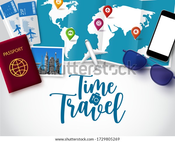 Time Travel Vector Banner Template Time Stock Vector (Royalty Free ...