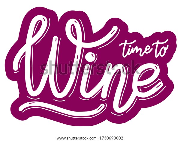 Time Wine Logo Badge Poster Banner Stock Vector (Royalty Free) 1730693002