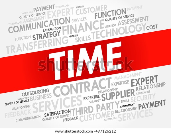 Time Word Cloud Collage Business Concept Stock Vector (Royalty Free ...