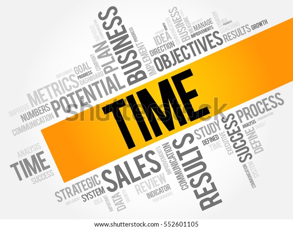 Time Word Cloud Collage Business Concept Stock Vector (Royalty Free ...